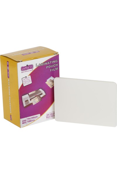 Lamiess 70 X 100 Mm 250 Mıc.Polyester Laminasyon Filmi 200'Lü Lamiess 70 X 100 Mm 250 Mıc.Polyester Laminasyon Filmi 200'Lü