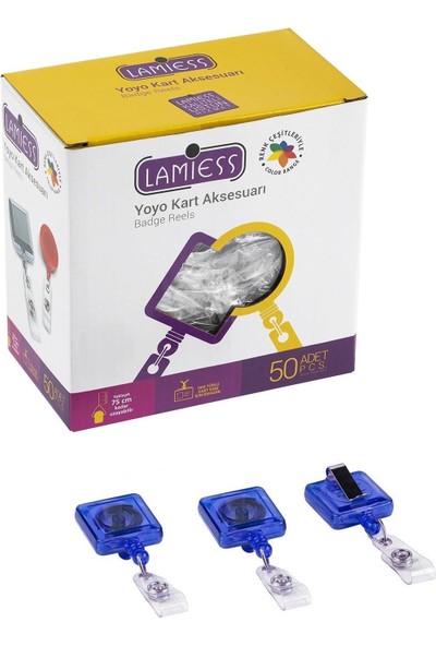 Lamiess Lms 363 Kare Yoyo Şeffaf Lacivert 50'li