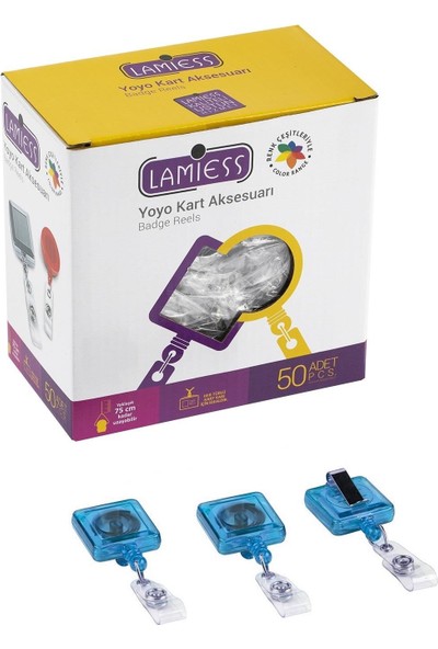 Lamiess Lms 363 Kare Yoyo Şeffaf Mavi 50'li