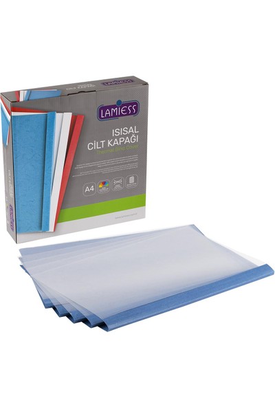 Lamiess 18 mm Isısal Cilt Kapağı Mavi 50 Adet Lamiess 18 mm Isısal Cilt Kapağı Mavi 50 Adet