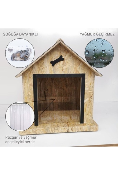 Marina Ahşap Yağmura Soğuğa Dayanıklı Köpek Kulubesi