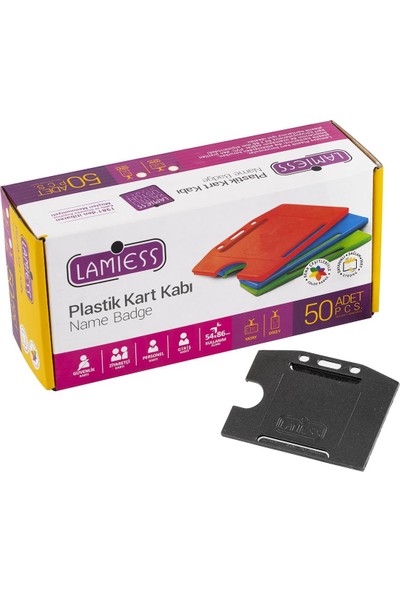 Lamiess Lms 214 Yatay Plastik Kart Kabı Gri