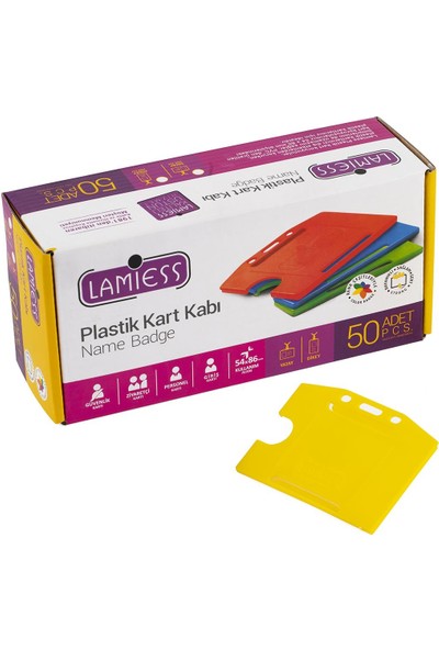 Lamiess Lms 214 Yatay Plastik Kart Kabı Sarı Lamiess Lms 214 Yatay Plastik Kart Kabı Sarı