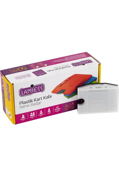 Lamiess Lms 214 Yatay Plastik Kart Kabı Şeffaf 50'li