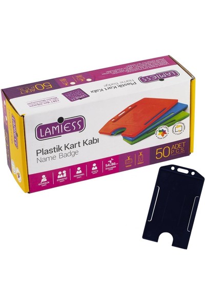 Lamiess Lms 217 Dikey Plastik Kart Kabı Siyah
