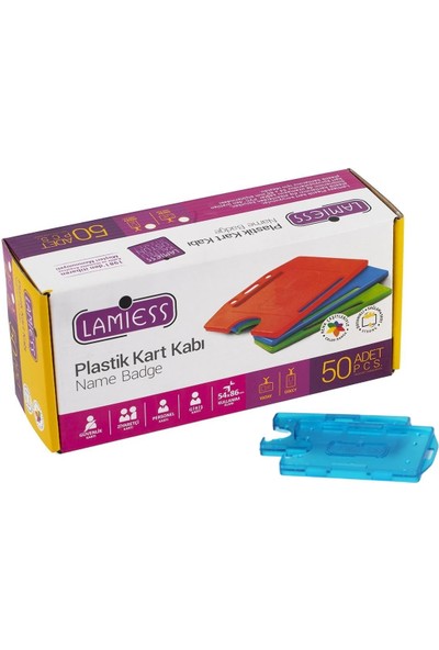 Lamiess Lms 211 Yatay Dikey Çift Hazneli Kart Kabı Şeffaf Mavi