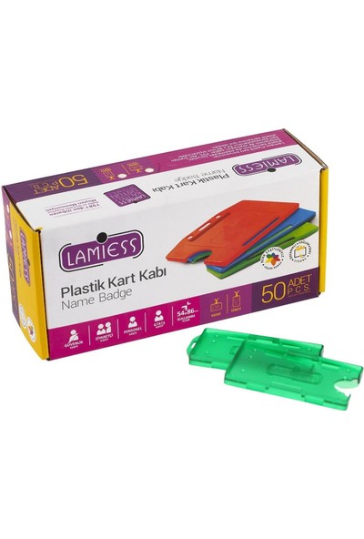 Lamiess Lms 211 Yatay Dikey Çift Hazneli Kart Kabı Şeffaf Yeşil