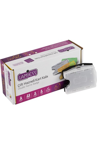 Lamiess Lms 211 Yatay Dikey Çift Hazneli Kart Kabı Şeffaf