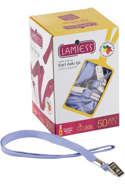 Lamiess Kart Askı Ipi M.maşalı Klipsli Lila