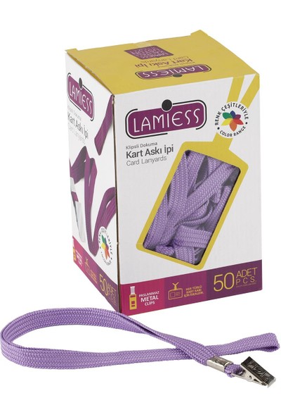 Lamiess Kart Askı Ipi M.maşalı Klipsli Mor