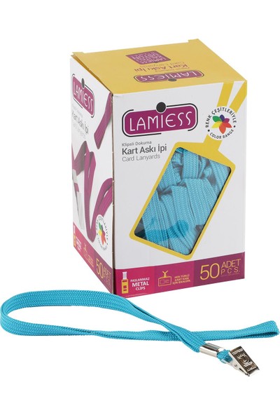 Lamiess Kart Askı Ipi M.maşalı Klipsli Turkuaz