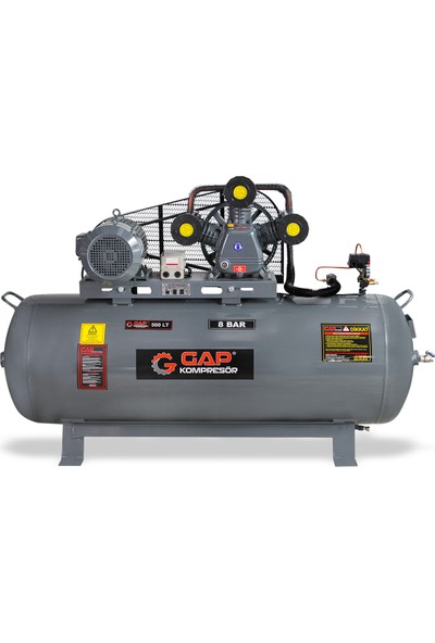 GAP | 500 lt 3 Kafa 8 Bar 10 HP Pistonlu Hava Kompresörü GAP | 500 lt 3 Kafa 8 Bar 10 HP Pistonlu Hava Kompresörü