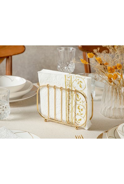 English Home Gales Metal Peçetelık 17 x 11 cm Gold English Home Gales Metal Peçetelık 17 x 11 cm Gold