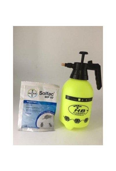 Ghazal Trade Bayer Solfac Wp 10 Tüm Haşereler Için Toz Böcek Öldürücü + Hb Mekanik El Pompası 2 Lt Ghazal Trade Bayer Solfac Wp 10 Tüm Haşereler Için Toz Böcek Öldürücü + Hb Mekanik El Pompası 2 Lt