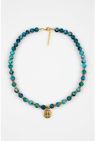 Doğal Taşlı Etnik Otantik Kolye