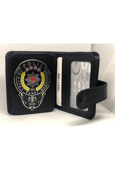 Trend Cüzdan Polis Rozetli Çıtçıtlı Cüzdan Hakiki Deri