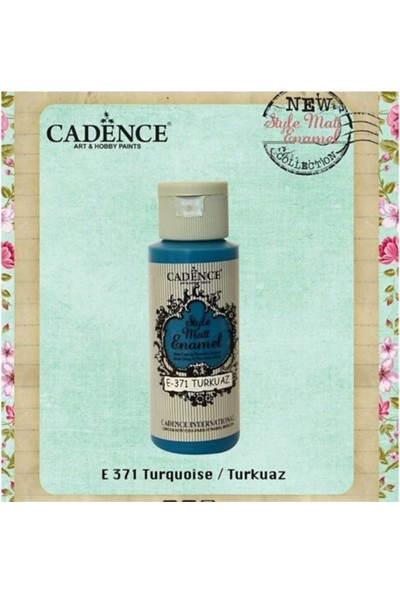 Cadence Style Matt Enamel Cam & Porselen Boyası 59 Ml. E-371 Turkuaz Cadence Style Matt Enamel Cam & Porselen Boyası 59 Ml. E-371 Turkuaz
