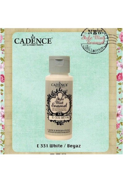 Cadence Style Matt Enamel Cam & Porselen Boyası 59 Ml. E-331 Beyaz Cadence Style Matt Enamel Cam & Porselen Boyası 59 Ml. E-331 Beyaz