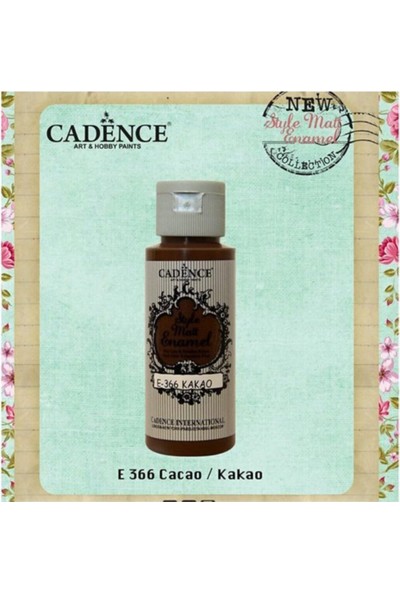 Cadence Style Matt Enamel Cam & Porselen Boyası 59 Ml. E-366 Kakao Cadence Style Matt Enamel Cam & Porselen Boyası 59 Ml. E-366 Kakao