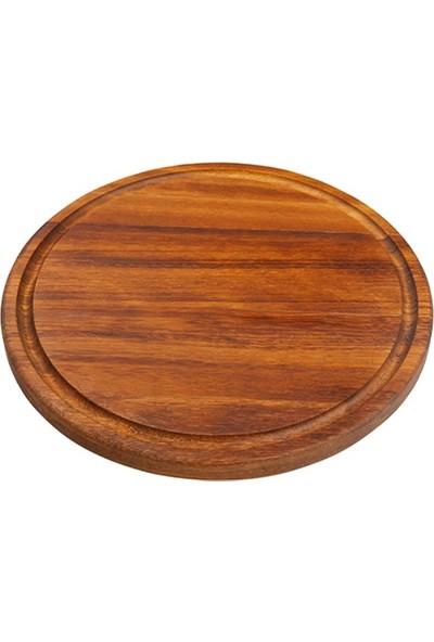 Trio Steak Board Yuvarlak Kanallı Pizza Tahta 40X2