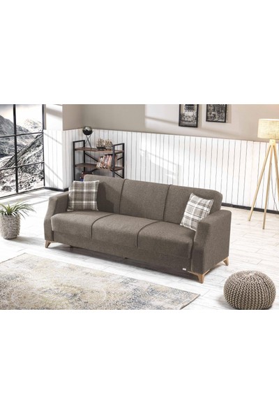 İpek Mobilya Doremi 3 Lü Kanepe ( Kahve )