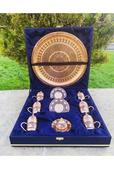 Üzümcüler Bakır 6 Lı Fincan Takımı