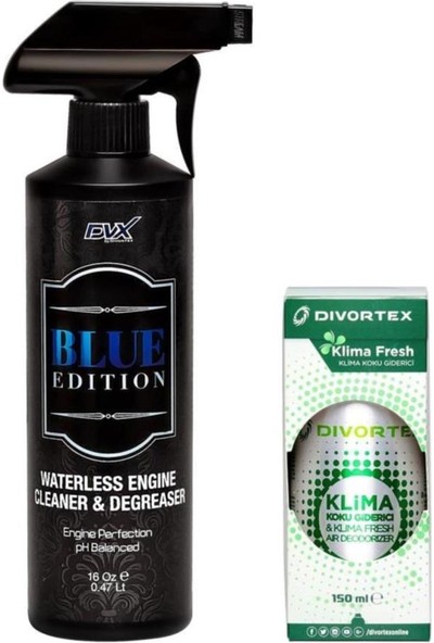 Divortex Blue Edition Susuz Motor Temizleme + Klima Fresh(Elma) Divortex Blue Edition Susuz Motor Temizleme + Klima Fresh(Elma)