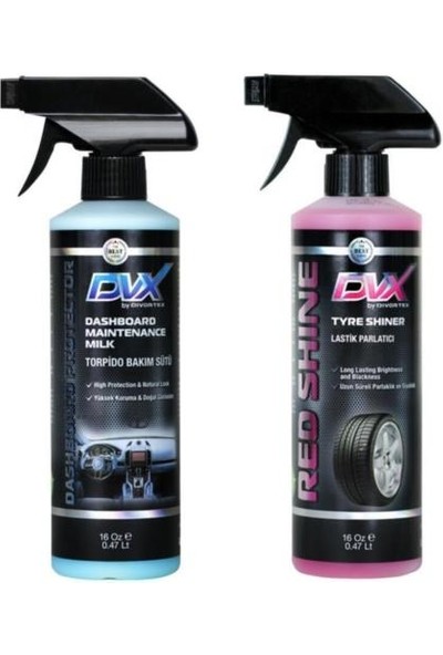 Divortex Dvx Araç Bakım Seti Lastik Parlatıcı ve Torpido Sütü 16 Oz 473 Ml.