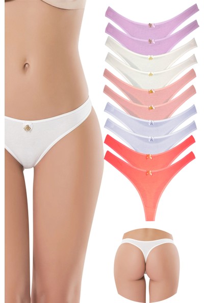 10 Adet Pamuklu Kadın Klasik Tanga Soft Renkler 10 Adet Pamuklu Kadın Klasik Tanga Soft Renkler