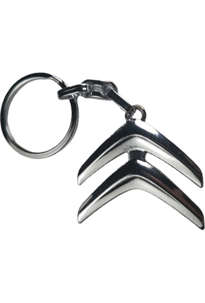 Gardenauto Citroen Anahtarlık 3D Metal Otomobil Anahtarlığı - Krom Kaplamalı