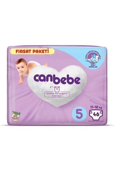Canbebe 5 Numara Bebek Bezi Junıor 11-18 kg Jumbo Boy 46'lı Canbebe 5 Numara Bebek Bezi Junıor 11-18 kg Jumbo Boy 46'lı