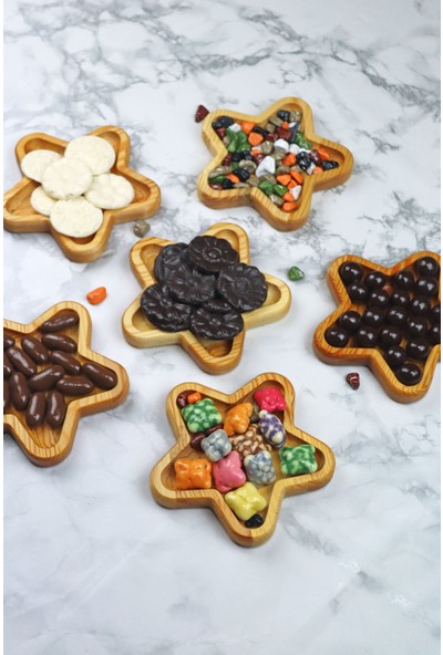 Bilwood Ahşap 6lı Mini Ay Yıldız Çerezlik-Doğal Dekoratif Servis Sunumluk Bilwood Ahşap 6lı Mini Ay Yıldız Çerezlik-Doğal Dekoratif Servis Sunumluk