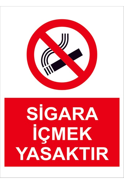 Reklam Ve Ötesi Uyarı Levhası Sigara Içmek Yasaktır Beyaz
