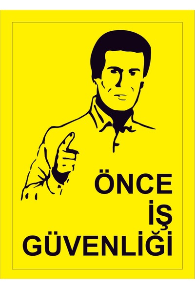 Reklam Ve Ötesi Uyarı Levhası Önce Iş Güvenliği Sarı