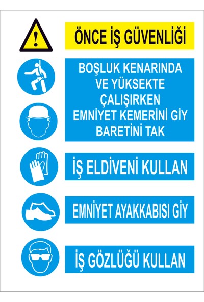 Reklam Ve Ötesi Uyarı Levhası Iş Güvenliği Genel Mavi