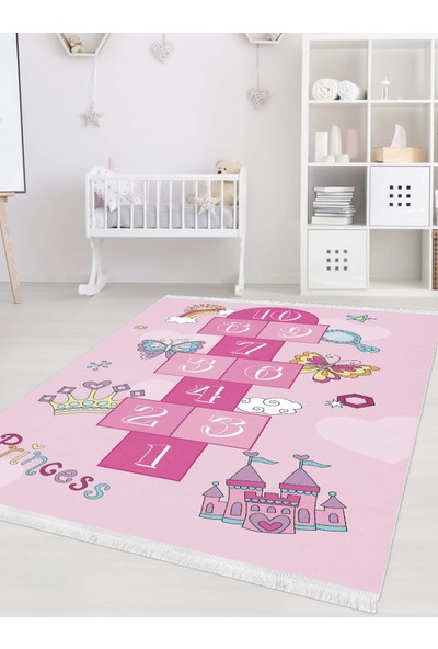 Mars Halı Olivia Yıkanabilir Dijital Baskılı Kaymaz Tabanlı Çocuk Halısı 8078_PINK Pınk Mars Halı Olivia Yıkanabilir Dijital Baskılı Kaymaz Tabanlı Çocuk Halısı 8078_PINK Pınk