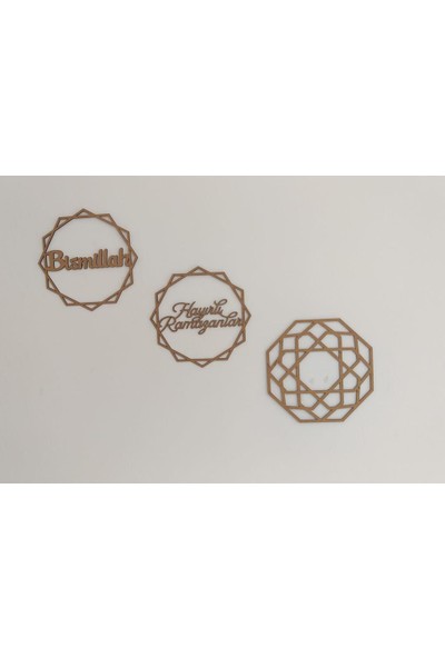 Prado Dekoratif Ahşap Duvar Yazısı Duvar Süsü Tablo Ramazan Seti