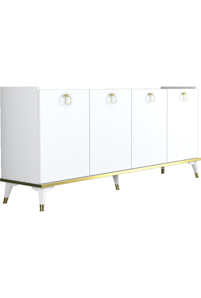 Holiday Home Konsol 180 cm Beyaz - Gold