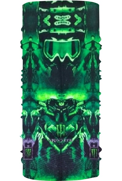 Knmaster Buff Green Monster Outdoor Bisiklet Çok Amaçlı Bandana Boyunluk Kafa Bandı