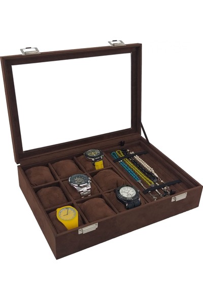 Stand Market Saat ve Tesbih Kutusu 9+ Tesbih Bölmeli Alcantra Stand Market Saat ve Tesbih Kutusu 9+ Tesbih Bölmeli Alcantra