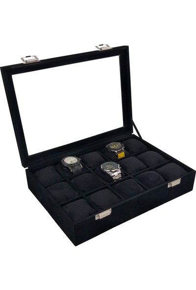 Stand Market Saat Kutusu 15'li Alcantra Siyah Stand Market Saat Kutusu 15'li Alcantra Siyah