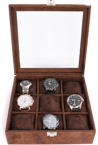 Stand Market Saat Kutusu 9'lu Alcantra Stand Market Saat Kutusu 9'lu Alcantra