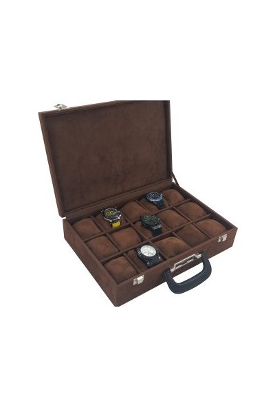 Stand Market Saat Çantası 15'li Camsız Alcantara Stand Market Saat Çantası 15'li Camsız Alcantara