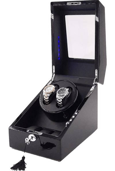 Stand Market Otomatik Saat Kurma Kutusu (Winder) Piano Black 2+3 Siyah Içi Siyah LED Işık Sistemli Stand Market Otomatik Saat Kurma Kutusu (Winder) Piano Black 2+3 Siyah Içi Siyah LED Işık Sistemli