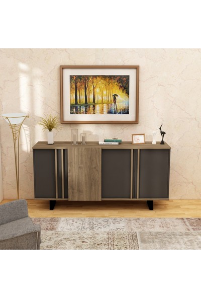 Arnetti Deco Konsol Ceviz-Antrasit Arnetti Deco Konsol Ceviz-Antrasit