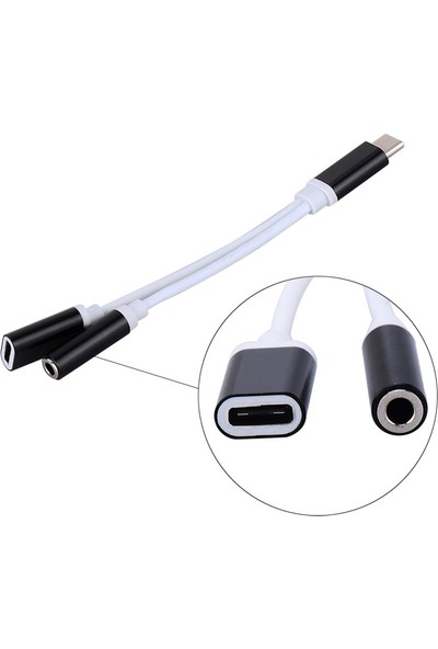 Alfais 4418 Type C To 3.5mm Stereo Kulaklık Şarj Çevirici Dönüştürücü Adaptör
