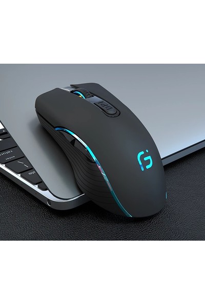 Mj Tech Gt-X9 Mute Sessiz Mouse 2.4ghz Kablosuz Şarjlı Mouse Siyah Rgb LED
