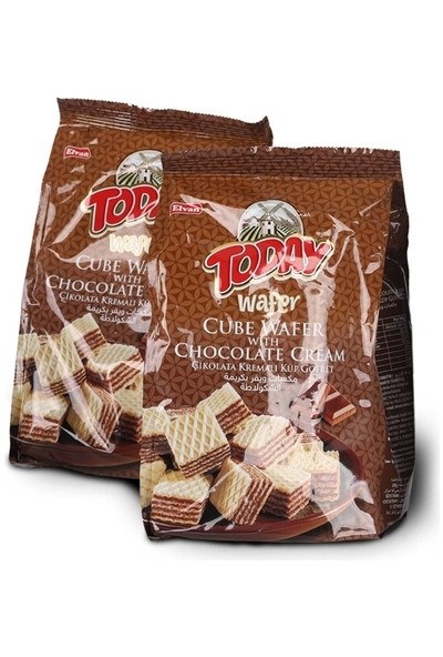 Elvan Today Küp Gofret Çikolatalı 200 gr 2'li Paket