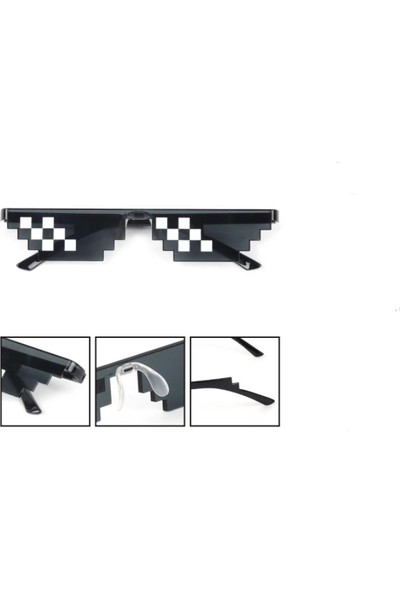 Asroya Thug Life Güneş - Parti - Kostüm - Özel Tasarım Gözlüğü Gözlük Erkek Kadın Güneş Gözlüğü Gözlük