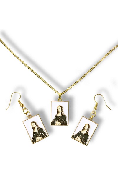 Lil'adore Mona Lisa Tablo Kolye Küpe Seti